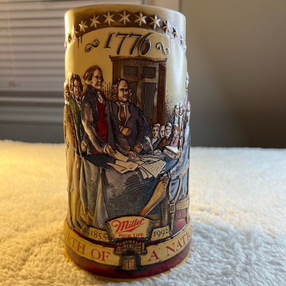 Dining | Miller Beer Stein Birth Of A Nation 1776 Embossed Mug Second ...